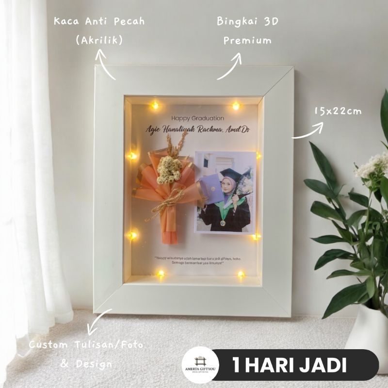 Jual [TANPA PO] Bucolic Flower Frame Gift | HADIAH ULANG TAHUN - WISUDA ...