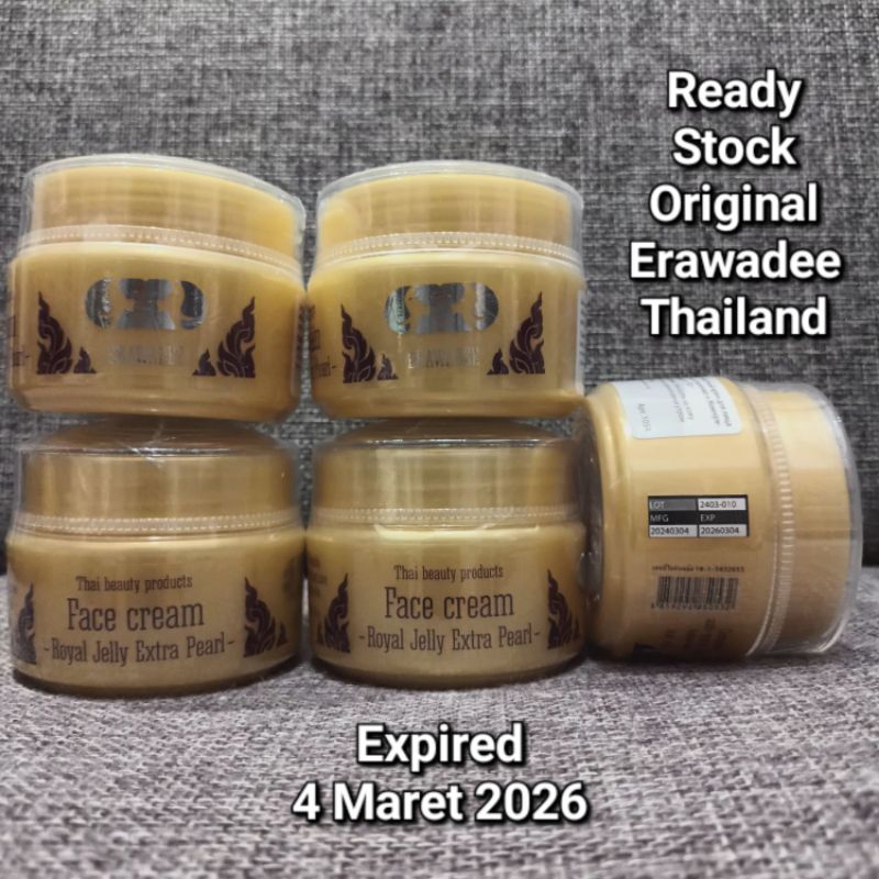 Jual Erawadee Face Cream Royal Jelly Extra Pearl Original Thailand ...