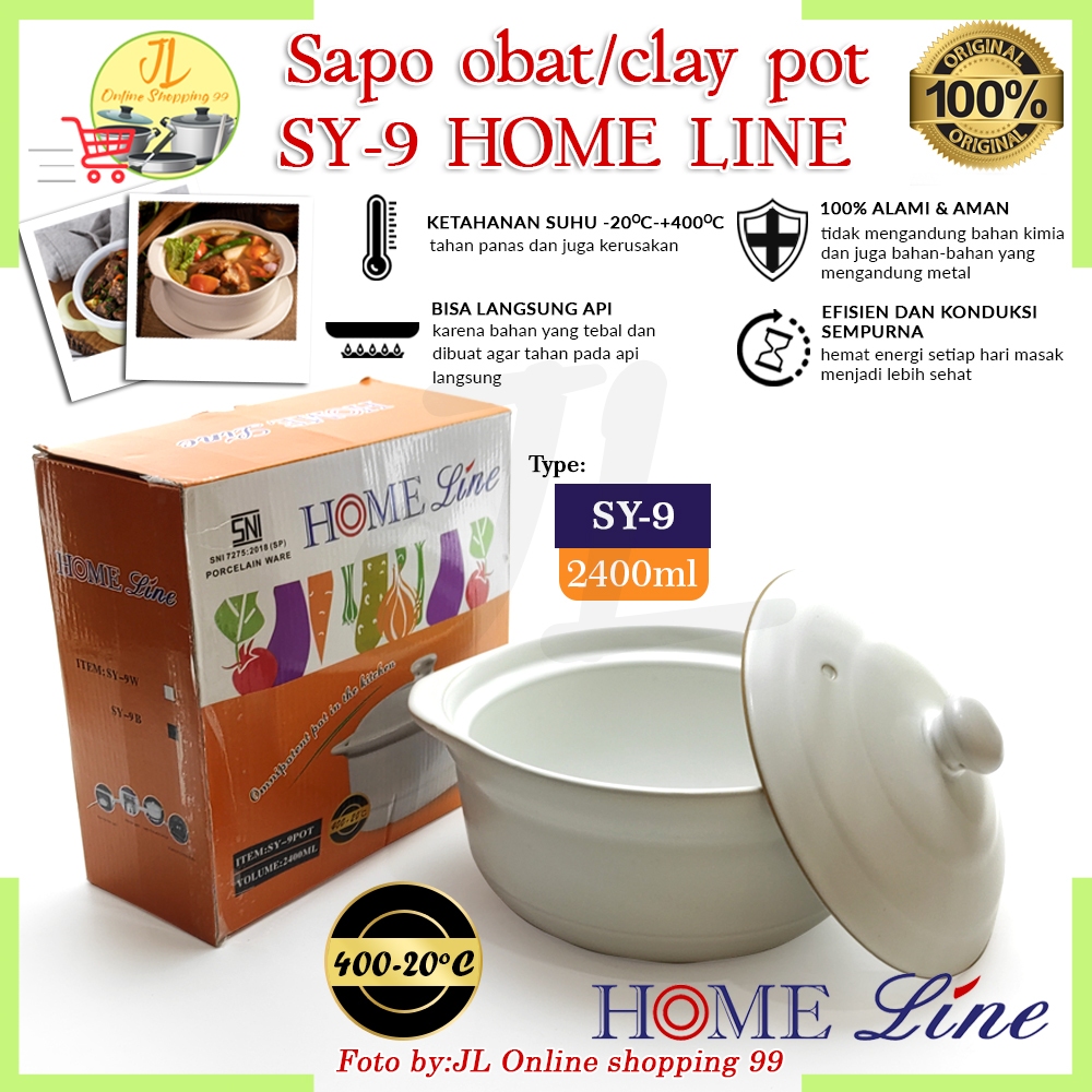 Jual Panci keramik / Sapo obat alami 2400ML HOME LINE SY-9POT | Shopee Indonesia