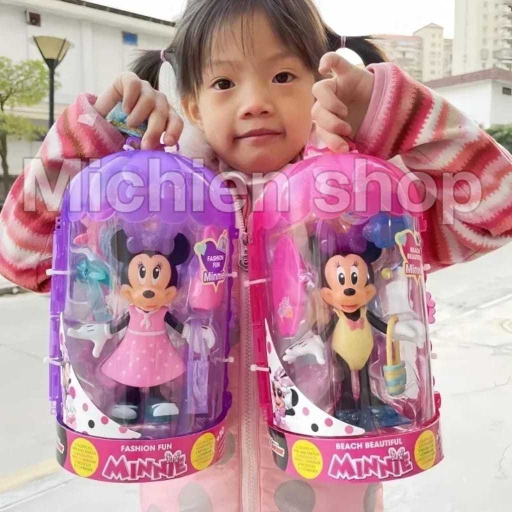 Jual Minnie Mouse Jet Set Dress Up Fashion Doll Mainan Figure Disney ...