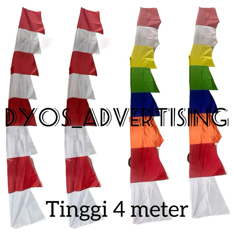 Jual Bendera merah putih umbul-umbul merah putih dan warna warni 4 meter | Shopee Indonesia