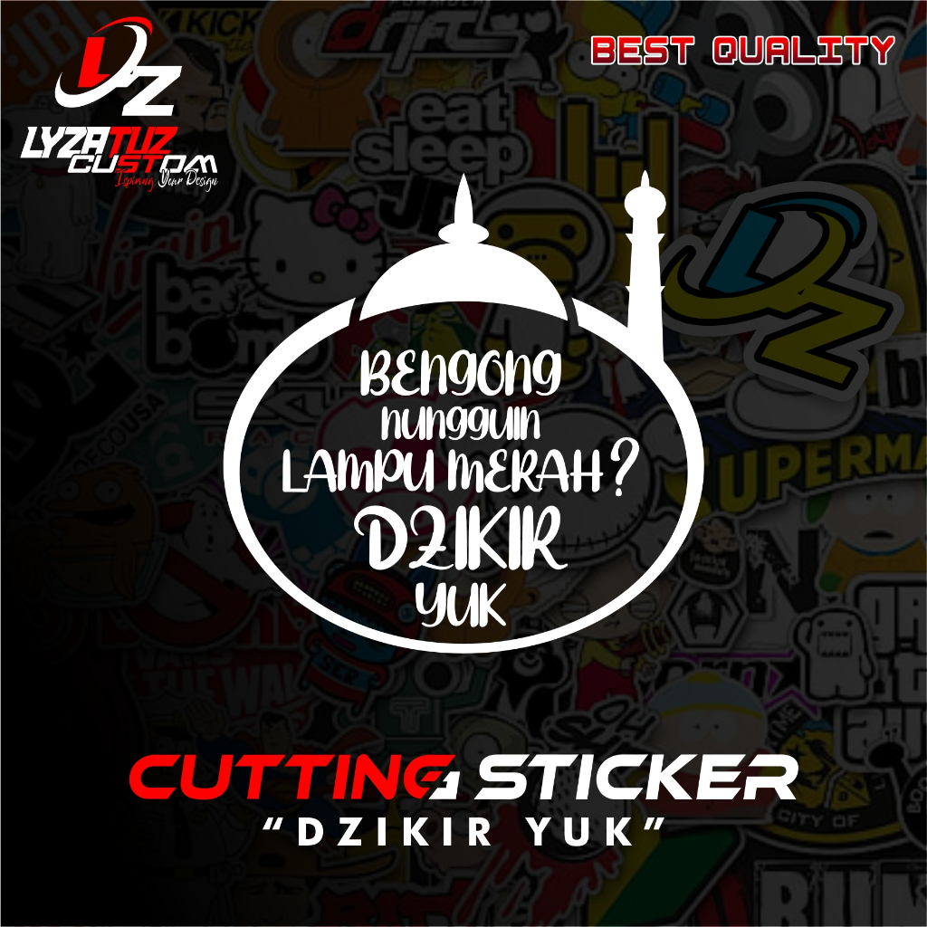 Jual Cutting Stiker Dzikir Yuk Variasi Motor Mobil Sticker Zikir Dakwah ...
