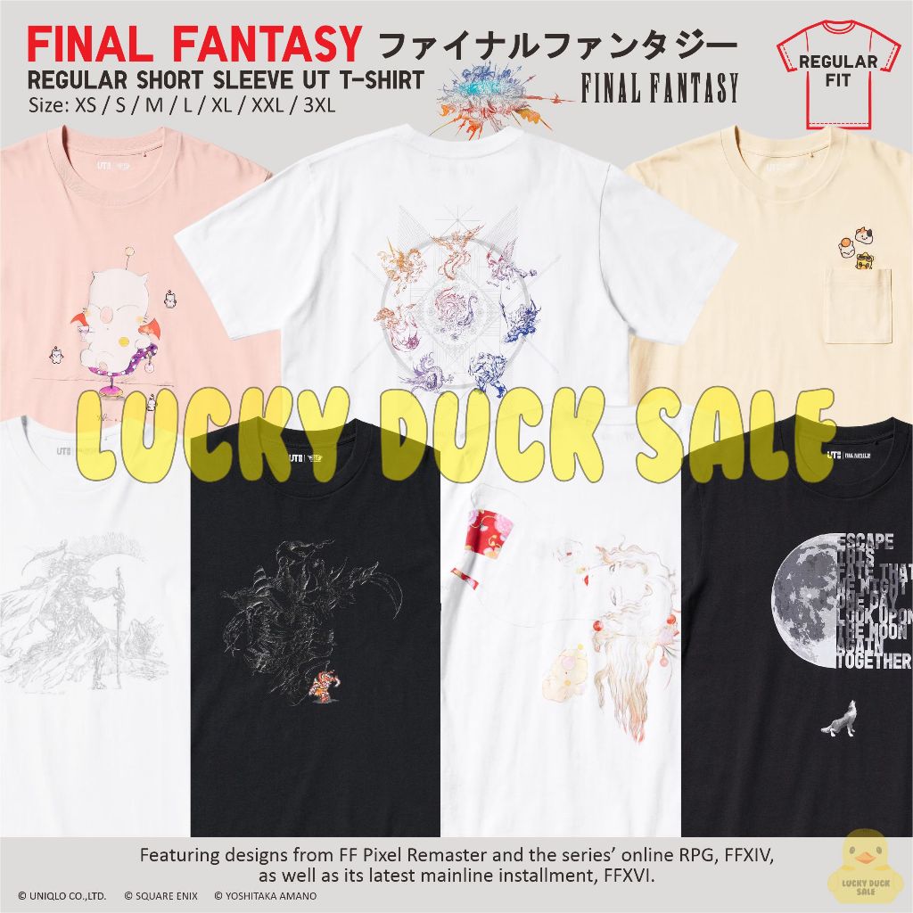 Jual Final Fantasy Pixel Remaster XIV XVI Baju Kaos Regular Game UT ...