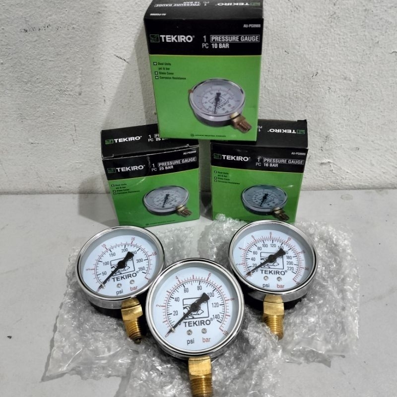 Jual Pressure Gauge Tekiro Manometer Alat Ukur Tekanan Angin 1/4 Inch ...