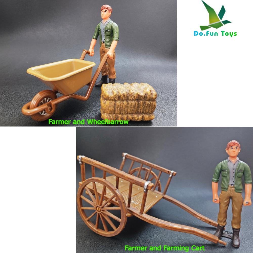 Jual Mainan Miniatur Diorama Figur Orang Petani / Farmer / Wheellbarrow ...
