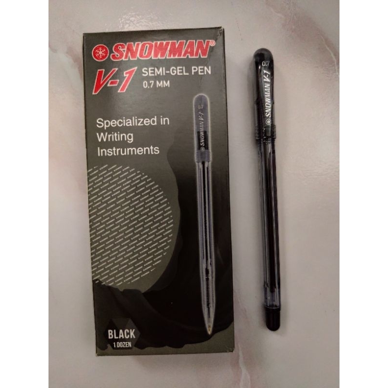 Jual 1PACK (12PCS) PULPEN SNOWMAN V-1 / BOLPEN SNOWMAN V1 | Shopee ...
