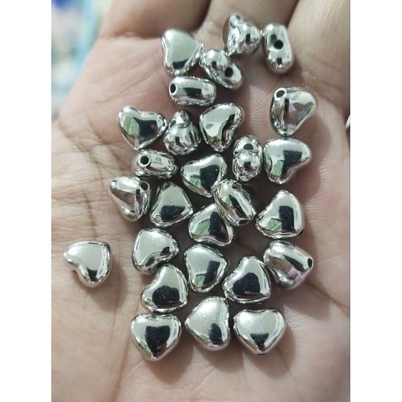 Jual Mote / Manik Love Kecil Silver - 5mm - 10gr | Shopee Indonesia