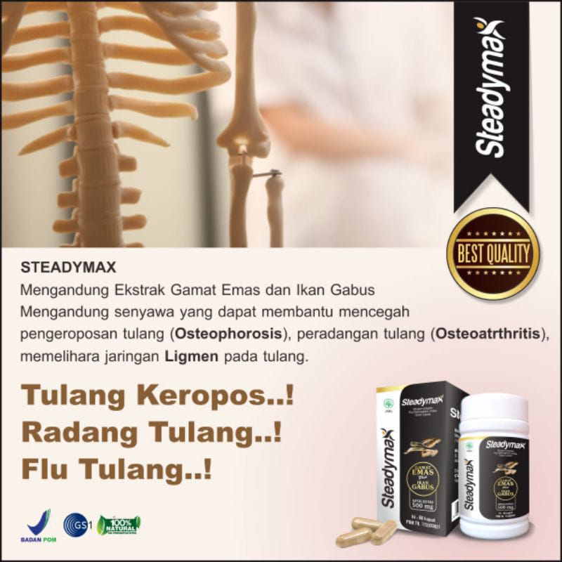 Jual STEADYMAX KAPSUL EKSTRAK IKAN KUTHUK PLUS GAMAT EMAS/BOSTER ...