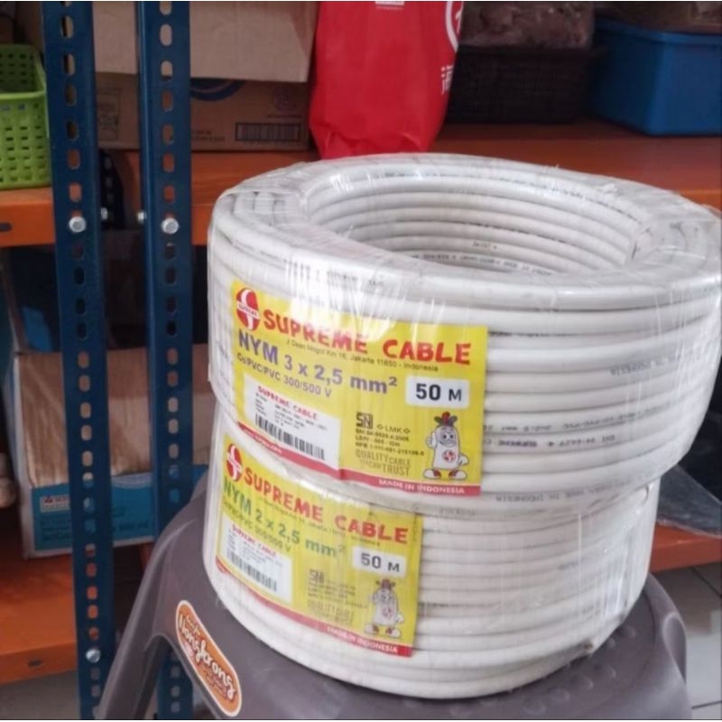 Jual Kabel NYM 3x2,5 supreme,kulit putih kawat tembaga, harga potongan/meteran | Shopee Indonesia