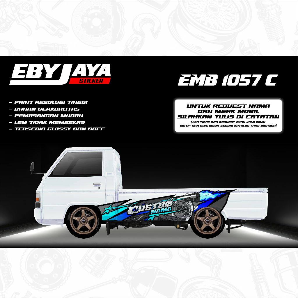 Jual EMB1057-STIKER DECAL BAK SAMPING PIVK UP MODEL SAMLONG TURBO ...