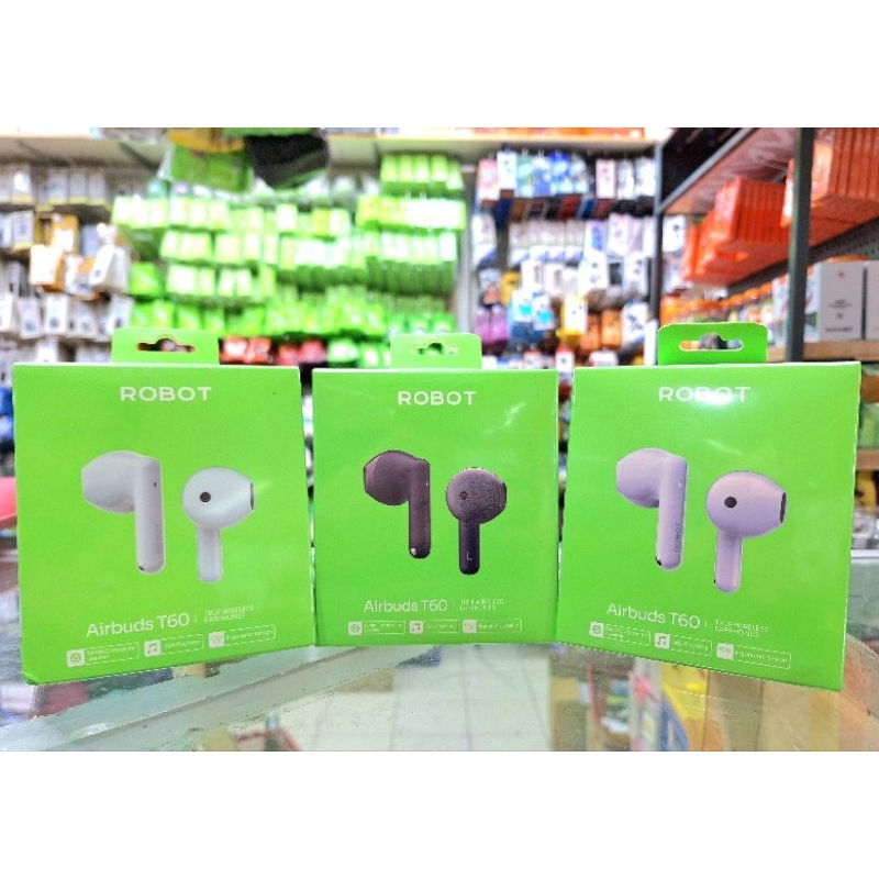 Jual ROBOT T60 Airbuds Headset TWS Bluetooth Earbuds Wireless Display ...