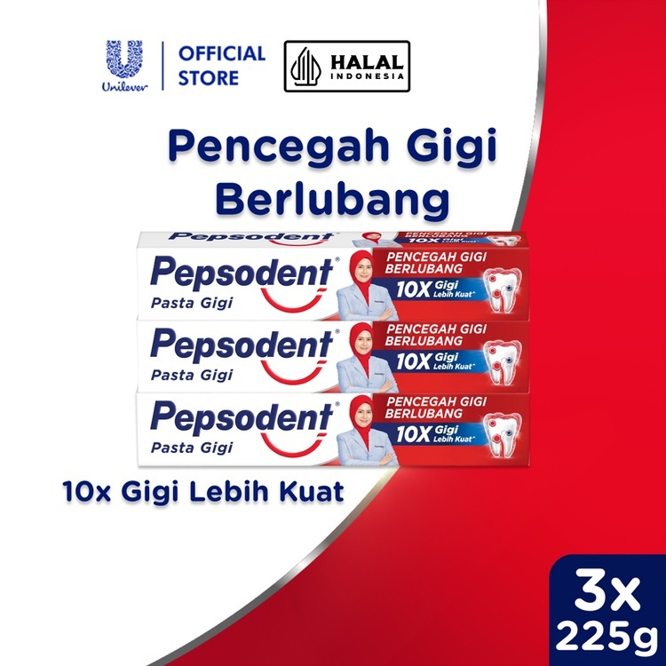 Jual Pepsodent Pasta Gigi Anti-cavity Toothpaste 225g x 3 (Isi 3)-PAKET ...