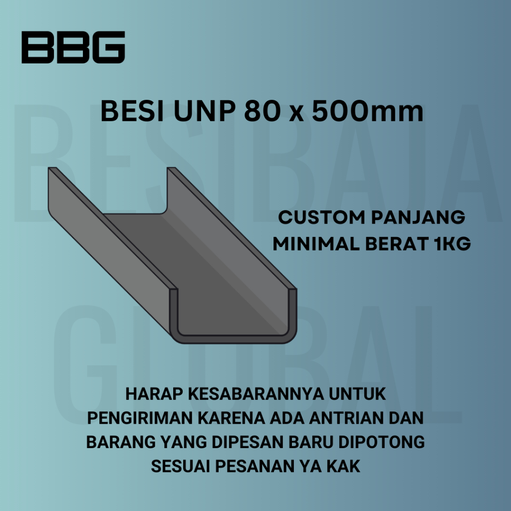Jual BESI UNP 80mm x 500mm | Shopee Indonesia