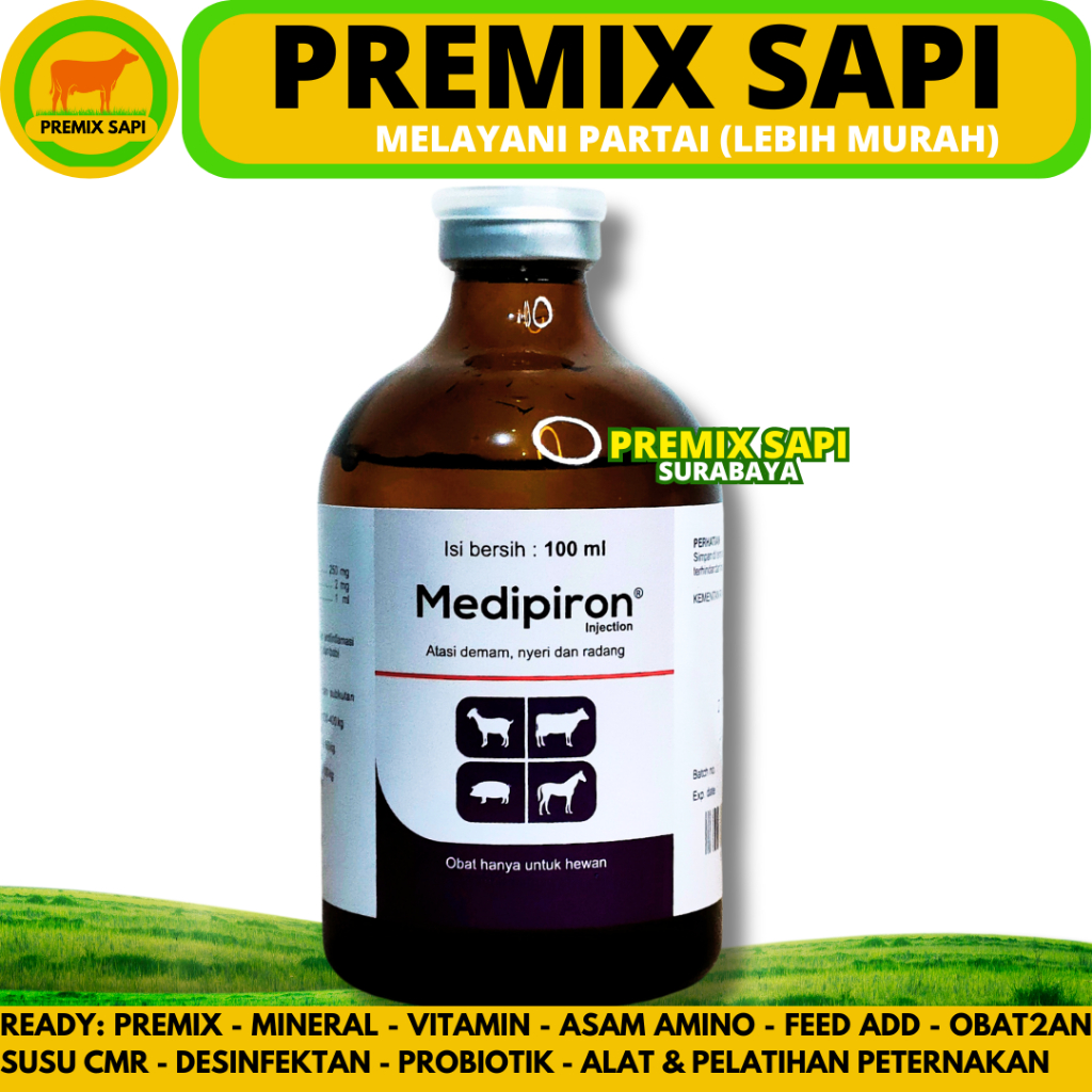 Jual MEDIPIRON 100ml - Obat Demam Nyeri dan Radang Pada Hewan Ternak ...