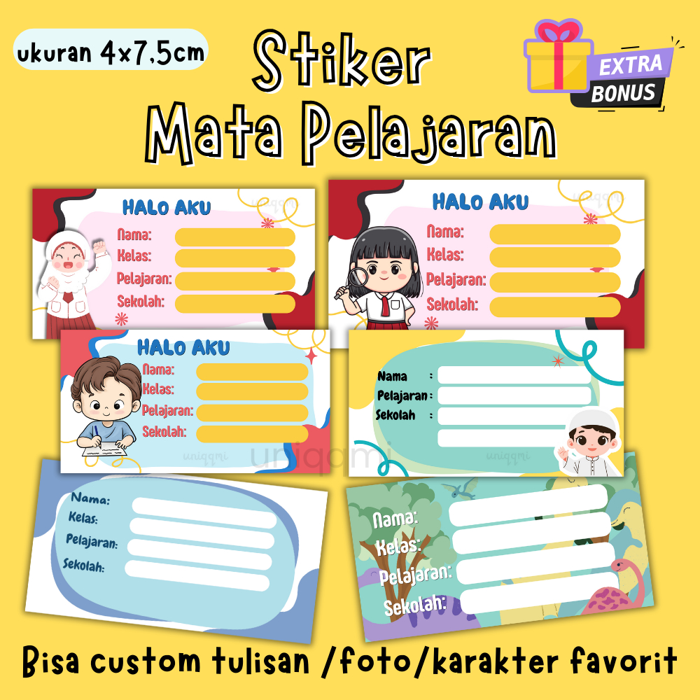 Jual (ISI 30 PCS) STIKER BUKU /STIKER MAPEL/LABEL BUKU/ STIKER MATA ...
