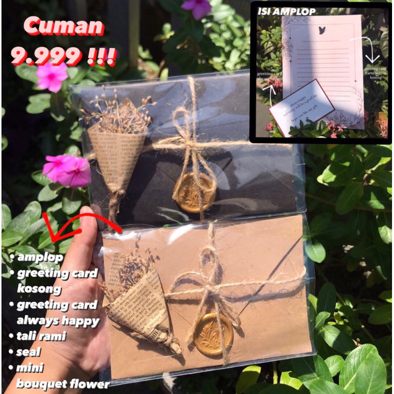 Jual KARTU UCAPAN GREETING CARD AMPLOP AESTHETIC LUCU HITAM COKLAT KADO ...