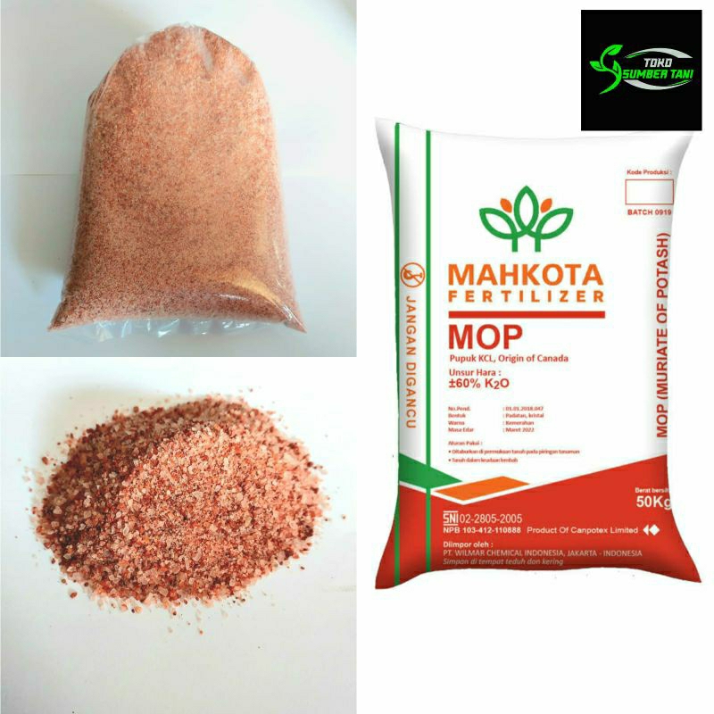 Jual Pupuk Buah KCL MOP Meroke Mahkota Impor 1kg Repack | Shopee Indonesia