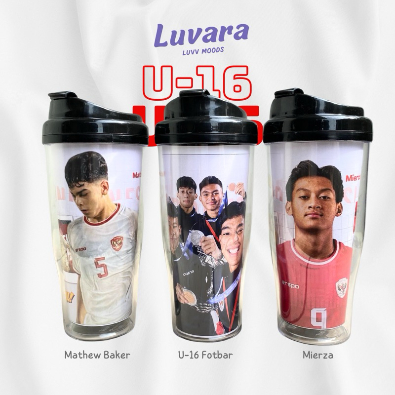 Jual Tumbler Black Timnas U-16 Mathew Braker, Evandra, Mierza 460ml ...