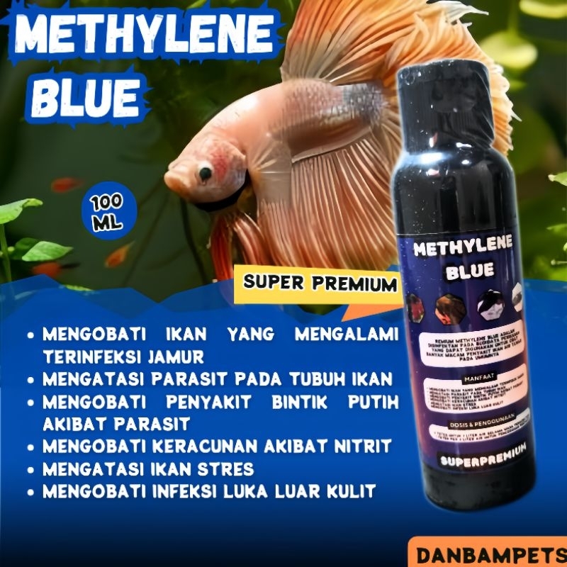 Jual Obat Ikan Cupang Methylene Blue Premium 100ML / Methylene Blue Obat Ikan Premium | Shopee ...
