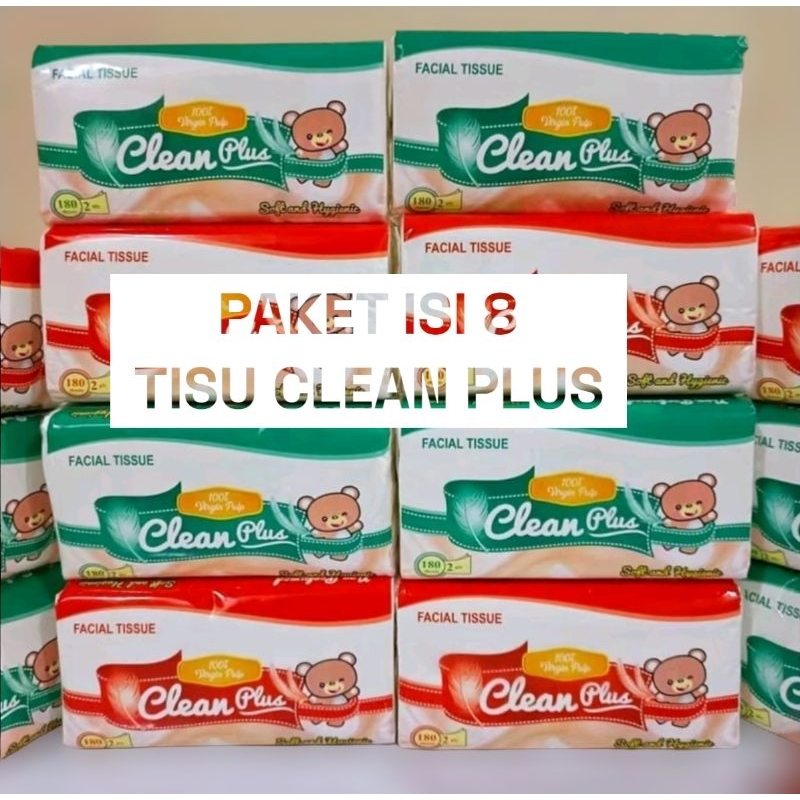 Jual PAKET ISI 8 TISU CLEAN PLUS 250 SHEET 2LAPIS | Shopee Indonesia