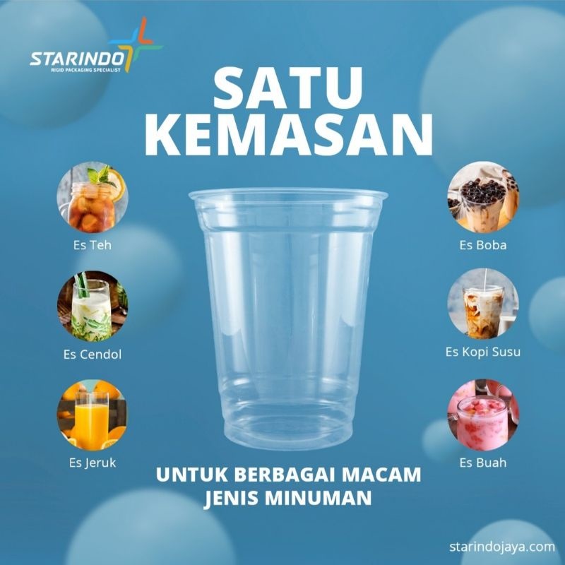 Jual CUP PLASTIK POLOS STARINDO NJI POLLYCUP SAP UK 12 OZ 7 GRAM 1000 ...
