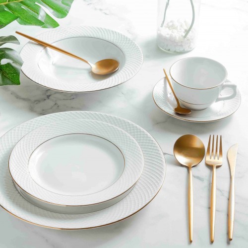 Jual Brewsuniq - Opulent White Series Dinnerware / Piring Makan Keramik ...