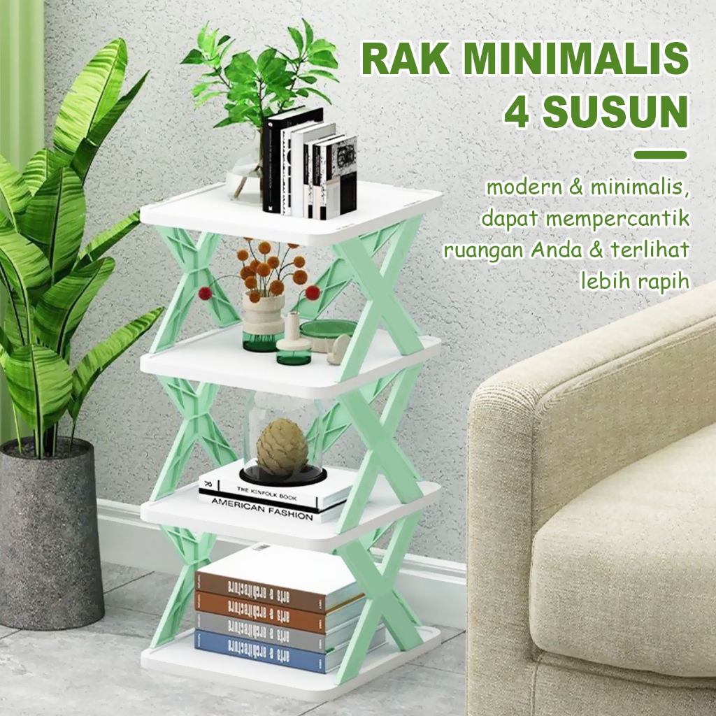Jual Rak Minimalis Multifungsi 4/5/6 susun Desain Zigzag Awet & Kokoh ...