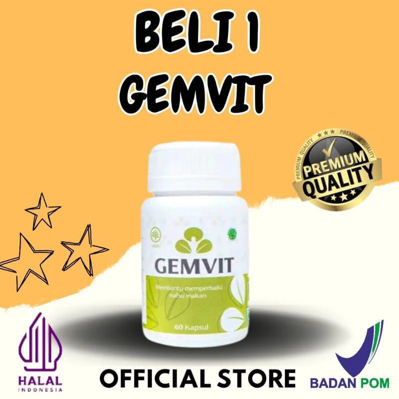 Jual GEMVIT 1 BOTOL / Penambah Berat Badan Dalam 7 hari Ampuh | Shopee ...