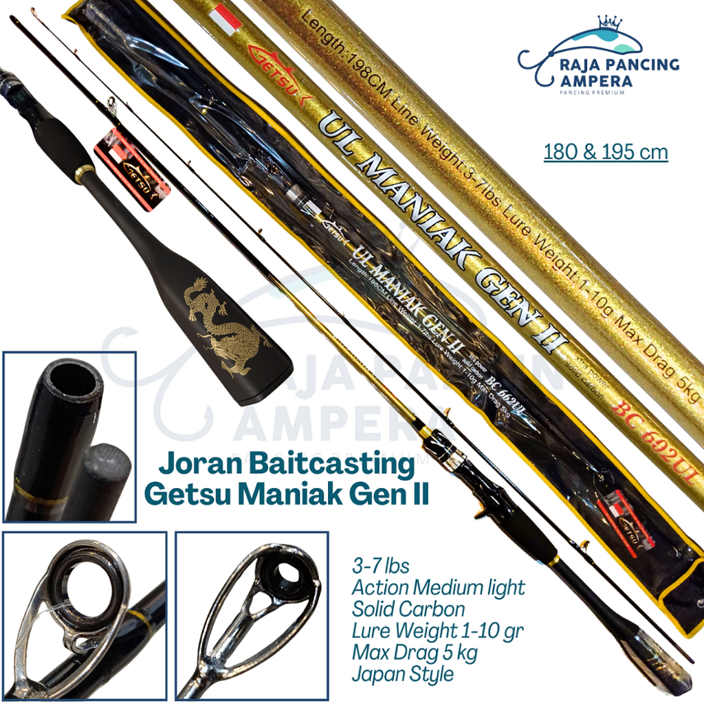 Jual Joran Baitcasting Getsu UL Maniak Gen II 3-7 lbs | Joran Pancing ...