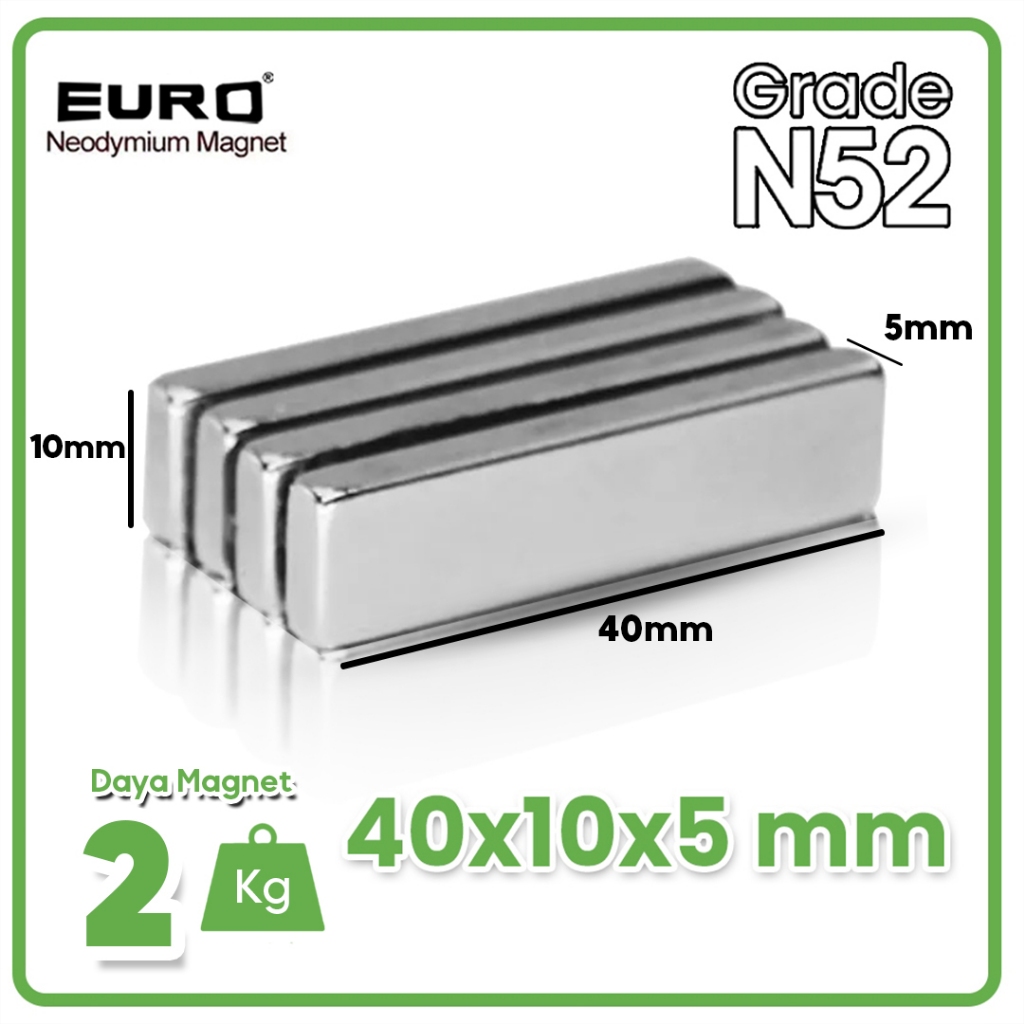 Jual MAGNET NEODYMIUM SQUARE 40X10X5 MM SUPER KUAT magnet Kotak Persegi ...