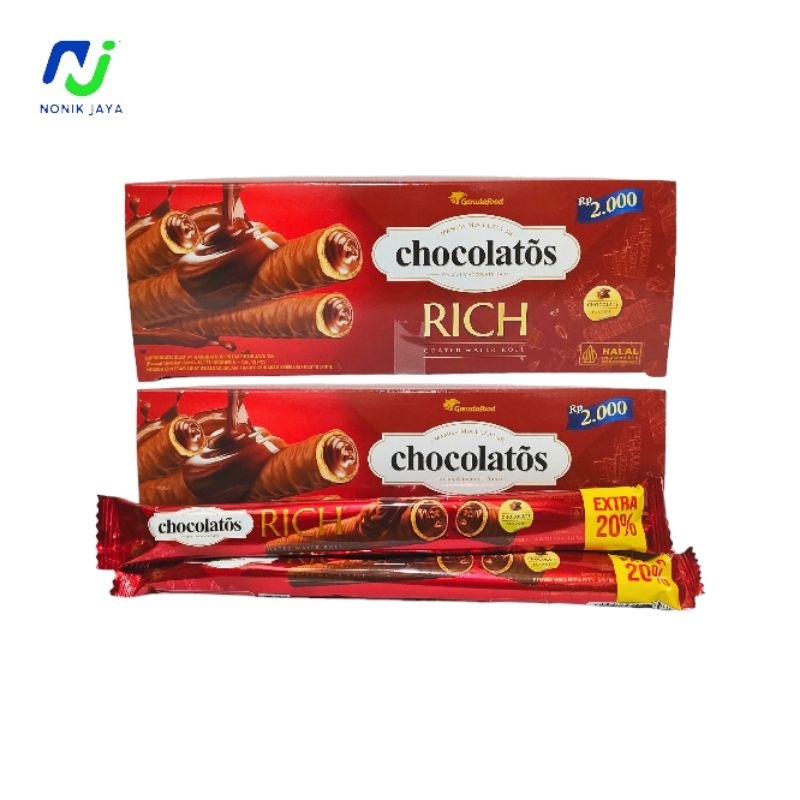 Jual Chocolatos RICH Box Isi 12 Pcs(COATED WAFER ROLL) | Shopee Indonesia
