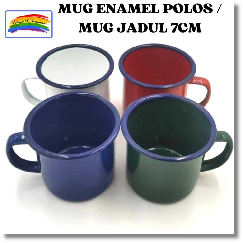 Jual 12 Pcs ( selusin ) Mug Enamel Polos 7Cm / Mug Jadul Polos 7Cm ...