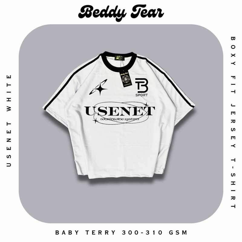 Jual BEDDYTEAR V2 Usenet White - Boxy Oversize Fit T-Shirt Unisex ...