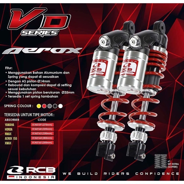 Jual SHOCKBREAKER SHOCK RCB VD SERIES YAMAHA AEROX OLD / ALL NEW NMAX ...