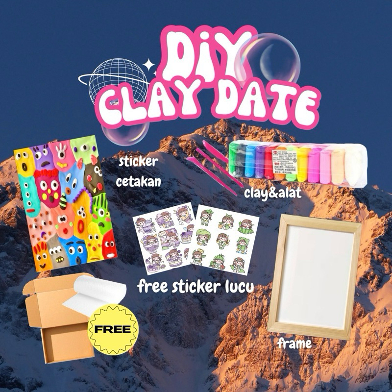 Jual DIY CLAY DATE | IDE DATE CLAY | FRAME CLAY KIT 1 SET | CLAY IN ...