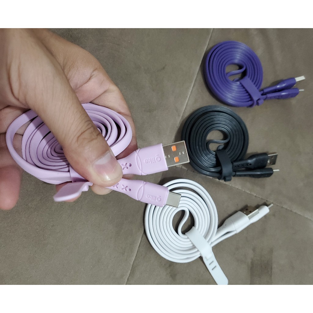 Jual ECERAN Kabel Data Gepeng Pipih Type C Fast Charging 2.4A Panjang 1 ...