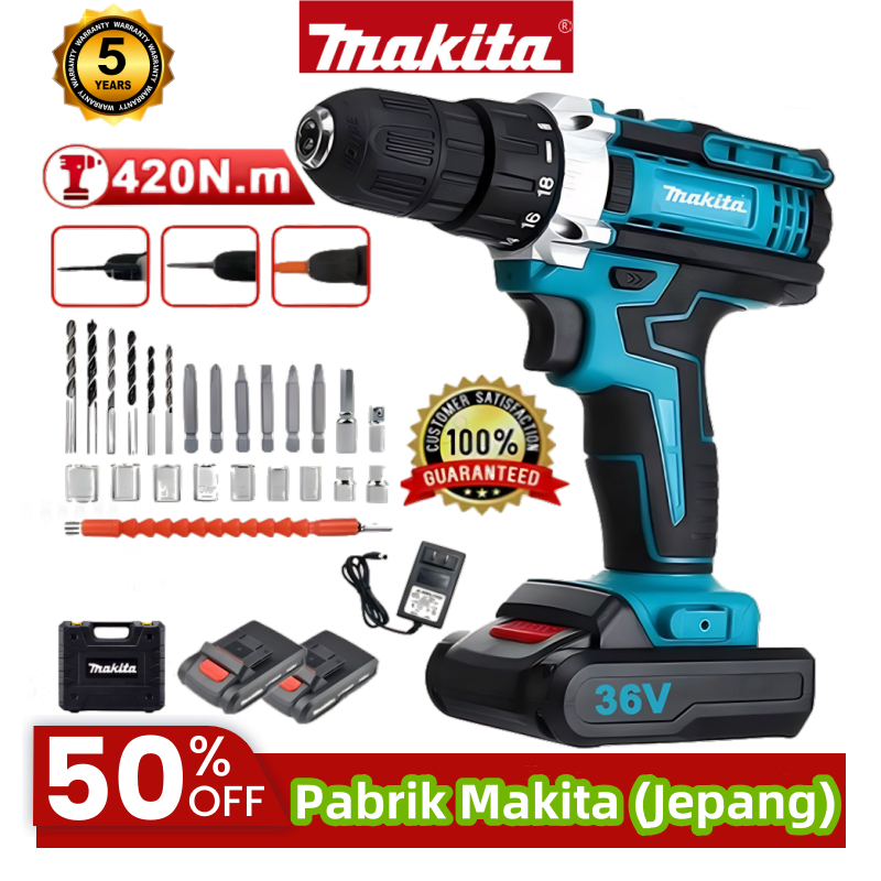 Jual Makita's Rope Impact Bor 36V Can Pengisian Bit Bit Set Penuh Untuk Kayu Logam Dan Beton ...