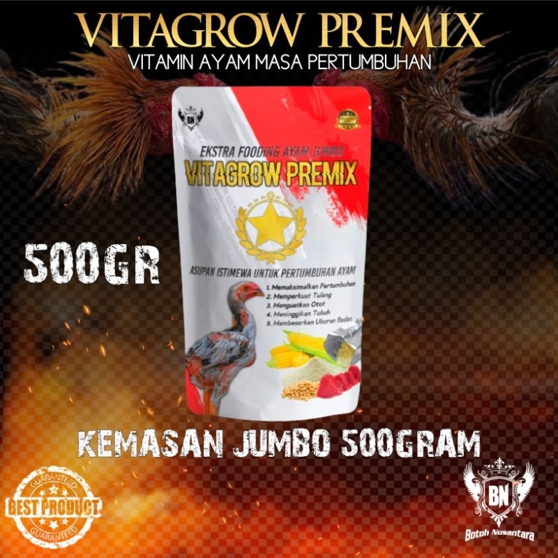 Jual VITAGROW PREMIX 500Gr Vitamin pakan ayam pemacu pertumbuhan tulang ...