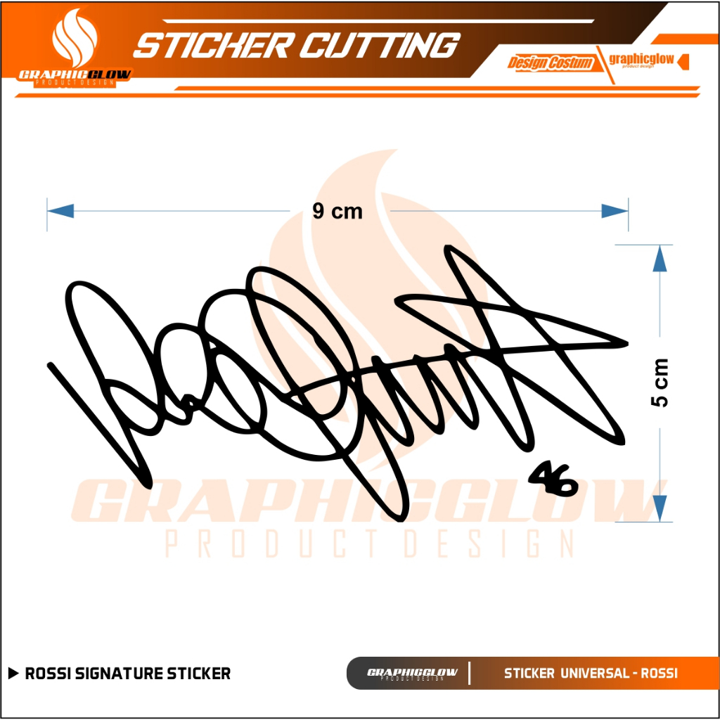 Jual STIKER ROSSI TANDA TANGAN SIGNATURE (CUTTING STICKER CUSTOM SUKA ...