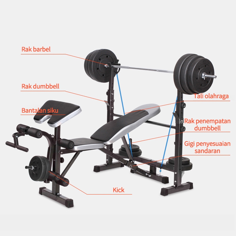 Jual Alat Olahraga Fitness Bench Press Multifungsi Adjustable Multy Weight Fitness Bench Press ...