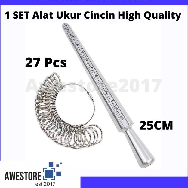 Jual Alat Ukur Cincin Tongkat Ring Sizer Measurement Tool Set Ukuran ...
