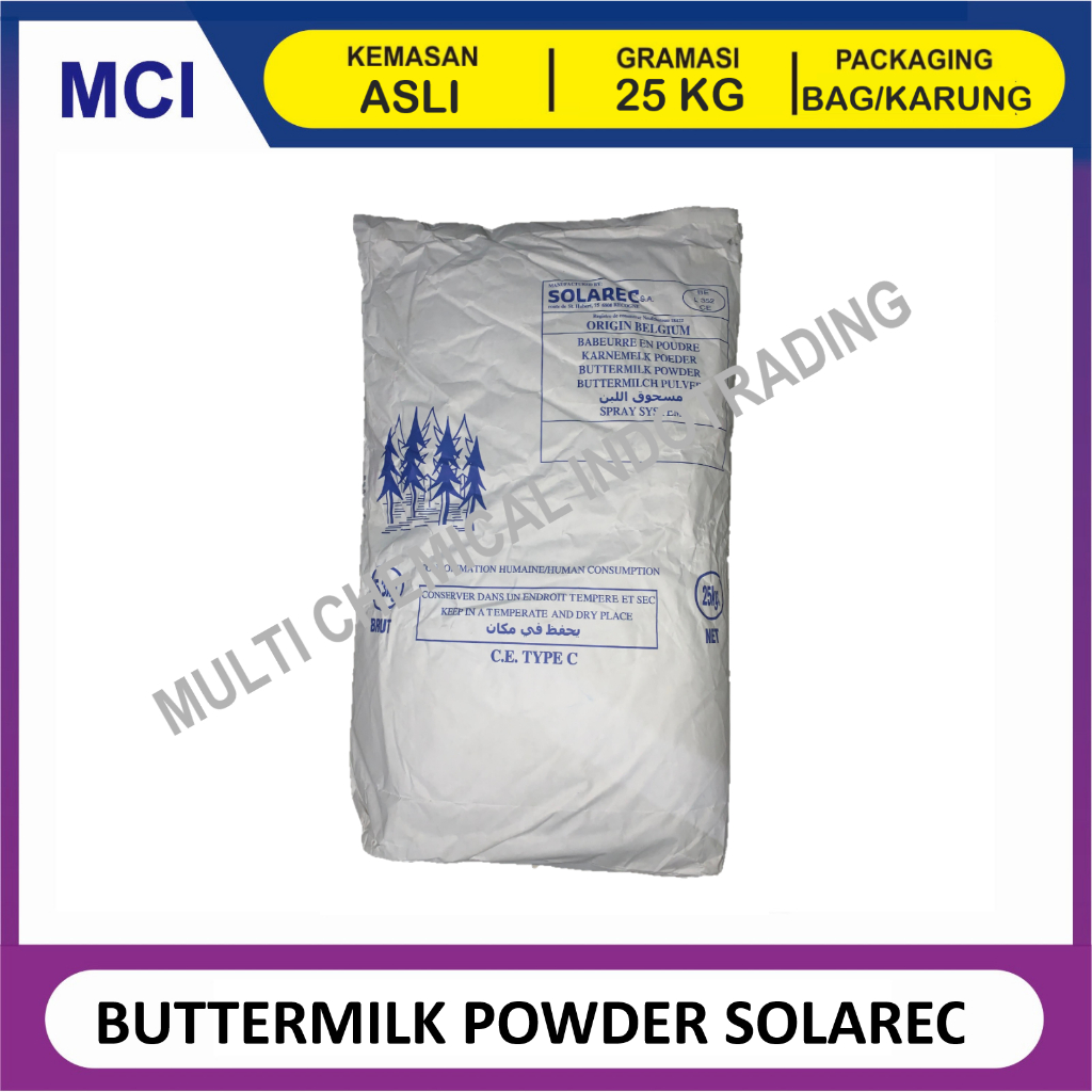Jual BUTTERMILK POWDER PURE BUTTER MILK SOLAREC - 1 BAG 25 KG | Shopee ...