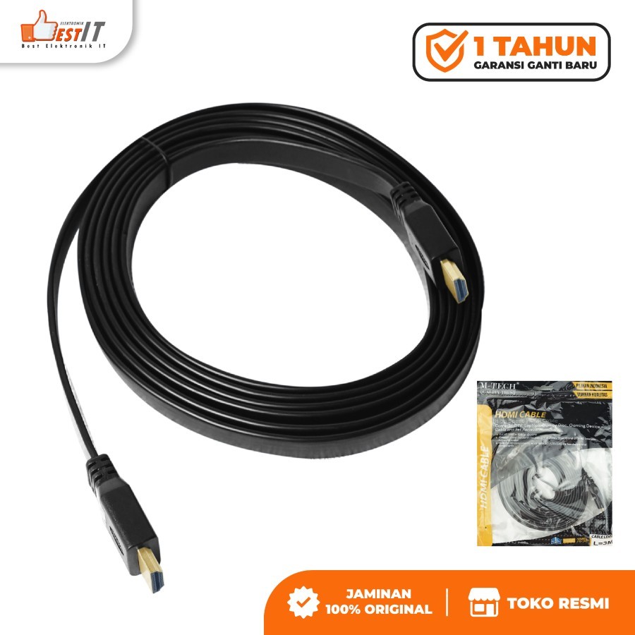 Jual Kabel HDMI 3 Meter Flat V1.4 | Shopee Indonesia