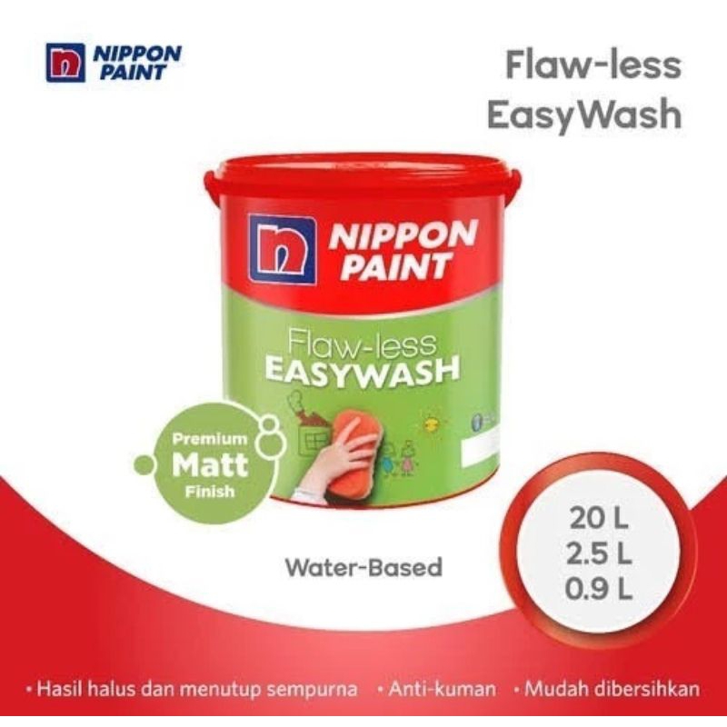 Jual Cat Tembok Nippon Flawless Easywash Putih(D1) Kemasan 2,5Ltr ...