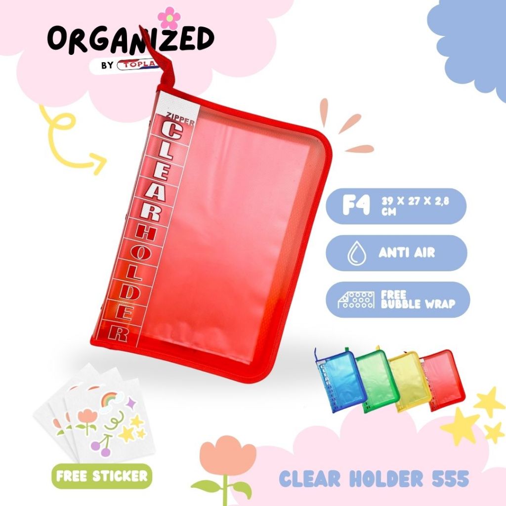 Jual Topla clear holder 555 map dokumen resleting file folder berkas ...