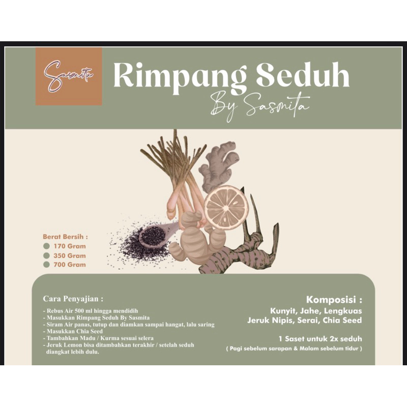 Jual RIMPANG SEDUH BY SASMITA | Shopee Indonesia