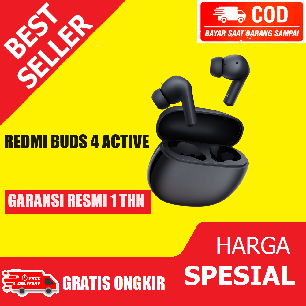 Jual Xiaomi Redmi Buds 4 Active TWS Mi Bluetooth 5.3 IPX4 Baterai Hingga 28 Jam Lite Garansi ...