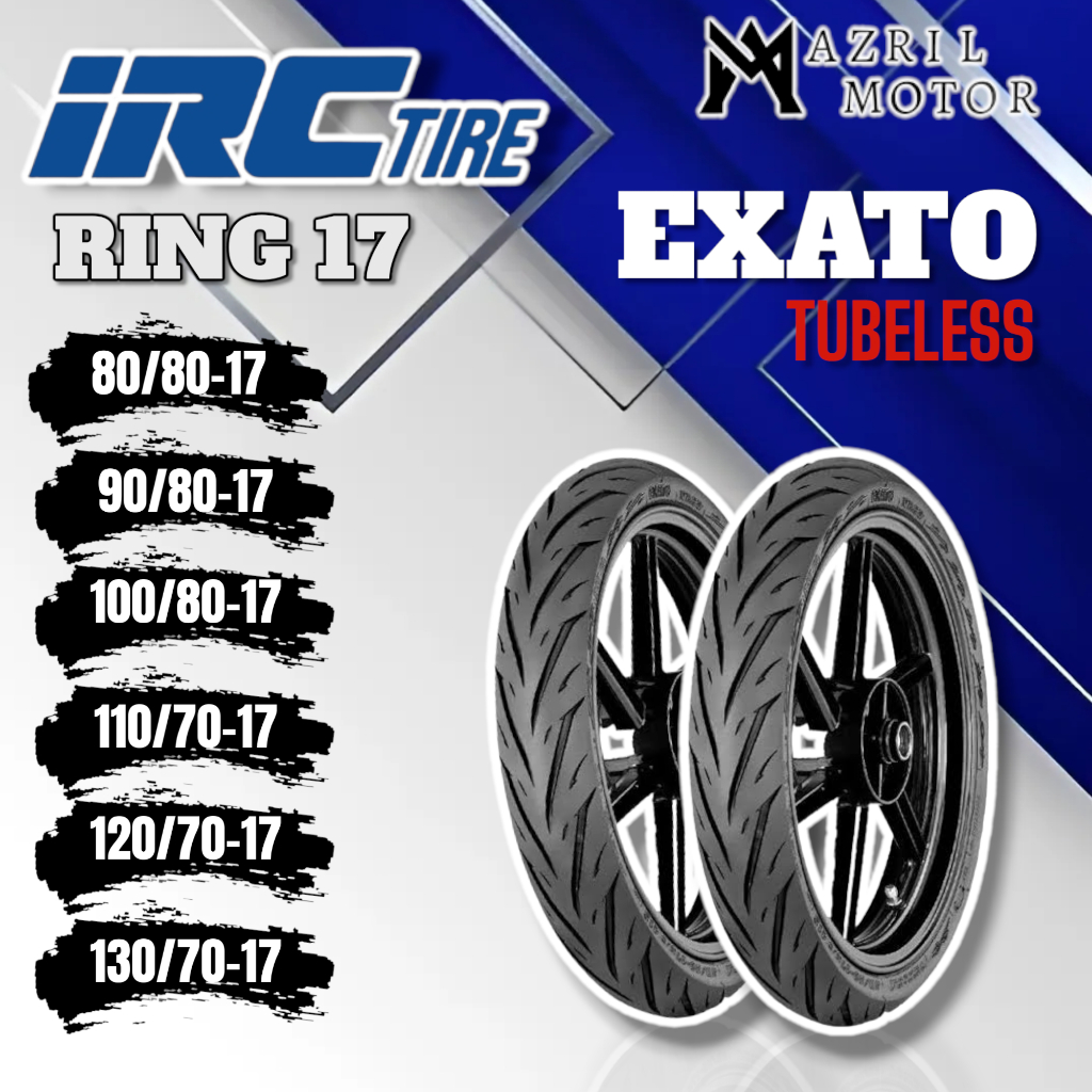 Jual BAN TUBELESS IRC EXATO DEPAN BELAKANG UKURAN 90/80-17 100/80-17 ...