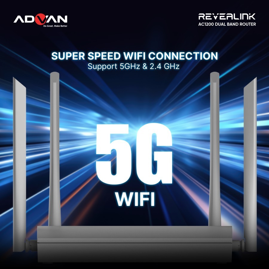 Jual ADVAN REVEALINK Dual Band Router Wireless AC1200 WIFI GIGABIT MU ...