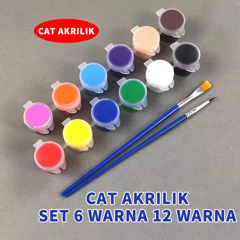 Jual Cat akrilik Set 6 Warna 12 Warna/Cat Akrilik Kanvas Lukisan Kanvas ...